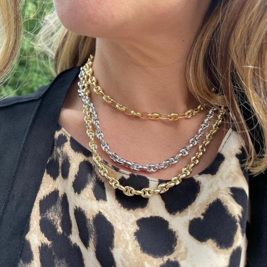 CHAINE GRAIN DE CAFÉ PLAQUÉ OR JAUNE – SCARLETTE B